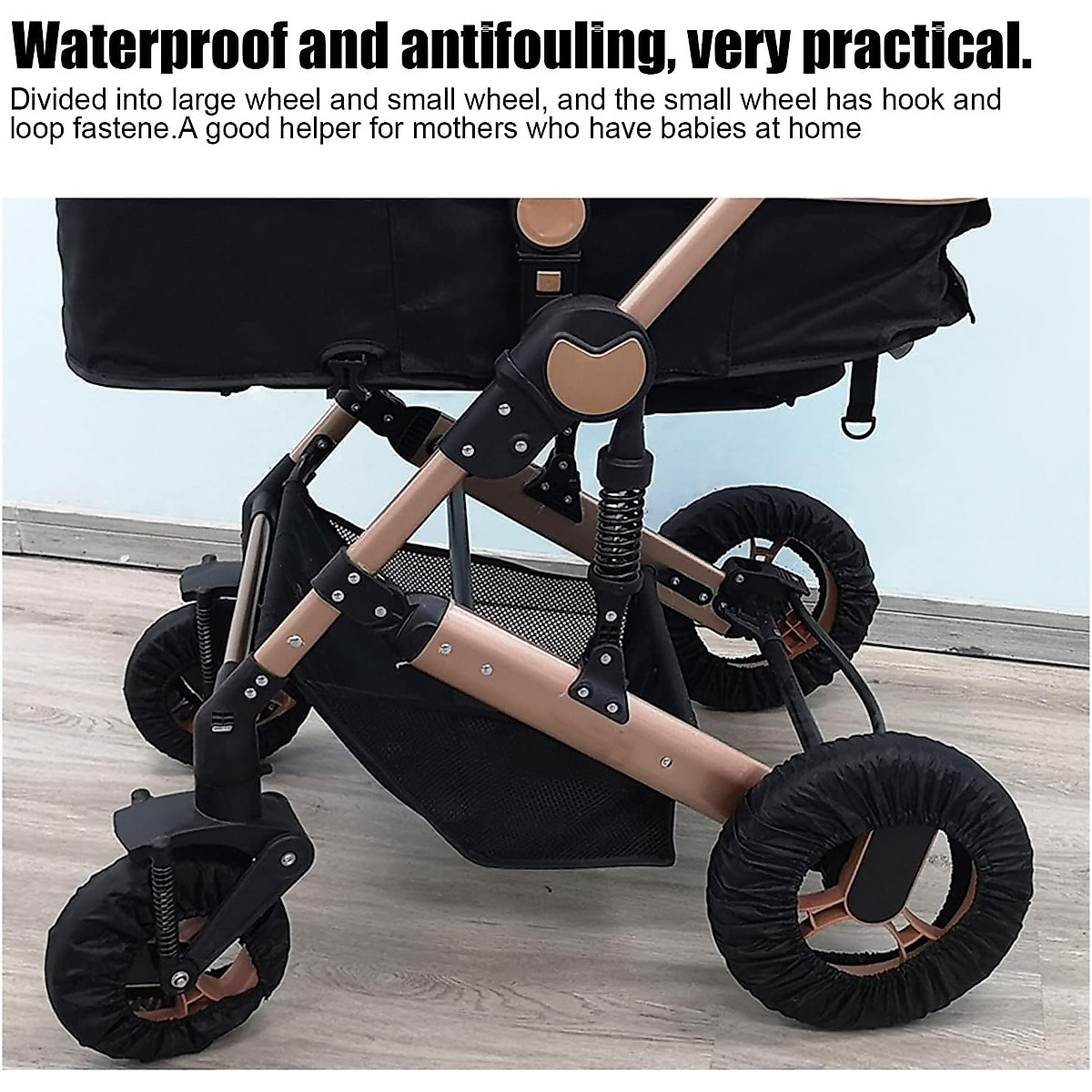 4Pcs Baby Stroller Wheel Cover, Kid Baby Wheelchair Protector Pushchair Wheel Cover Stroller Accessory for Dia 4.7-6.3 Inches(Small (4pcs))