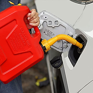 Gas Can Spout Kit QJIUBA for 1/2/5/10 Gal Replacement of Old Tanks Includes Nozzle, Vent caps, Rubber Gasket, Drill bits, Auxiliary Base Cap