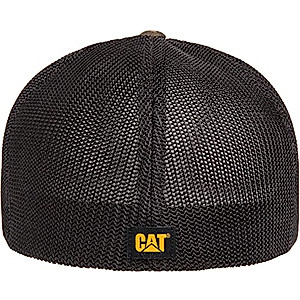 Caterpillar Men's Leather Diesel Power Flat Bill Cap, Army Moss, Large-X-Large