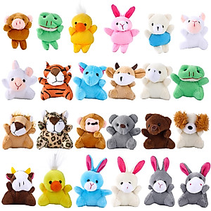 ThinkMax 24 pcs Easter Eggs Filled with Mini Plush Animals Toy for Basket Stuffers/Fillers, Hunt, Party Favor