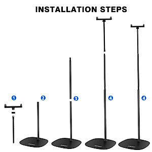 AICase Aluminium Adjustable Height Adjustable (91 cm - 137 cm) & 2.2 kg Stable Base with Gooseneck Compatible with iPad/Tablet from 4.6-13 Inches/Mobile Phone Holder Holder Floor Stand