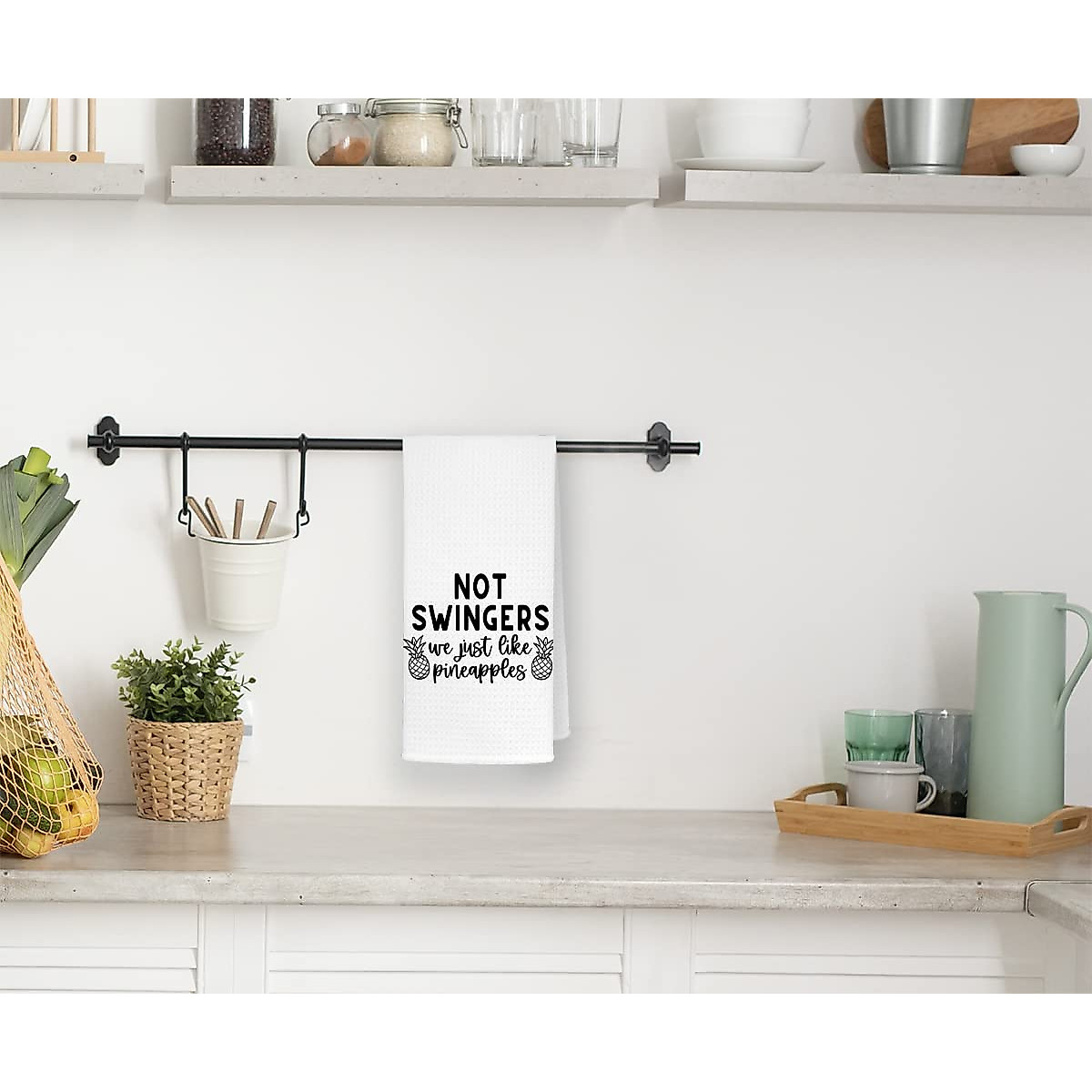 QODUNG Not Swingers We Just Like Pineapples Soft Kitchen Towels Dishcloths 16x24 Inch,Summer Pineapple Drying Cloth Hand Towels Tea Towels for Kitchen,Pineapple Lover Gift