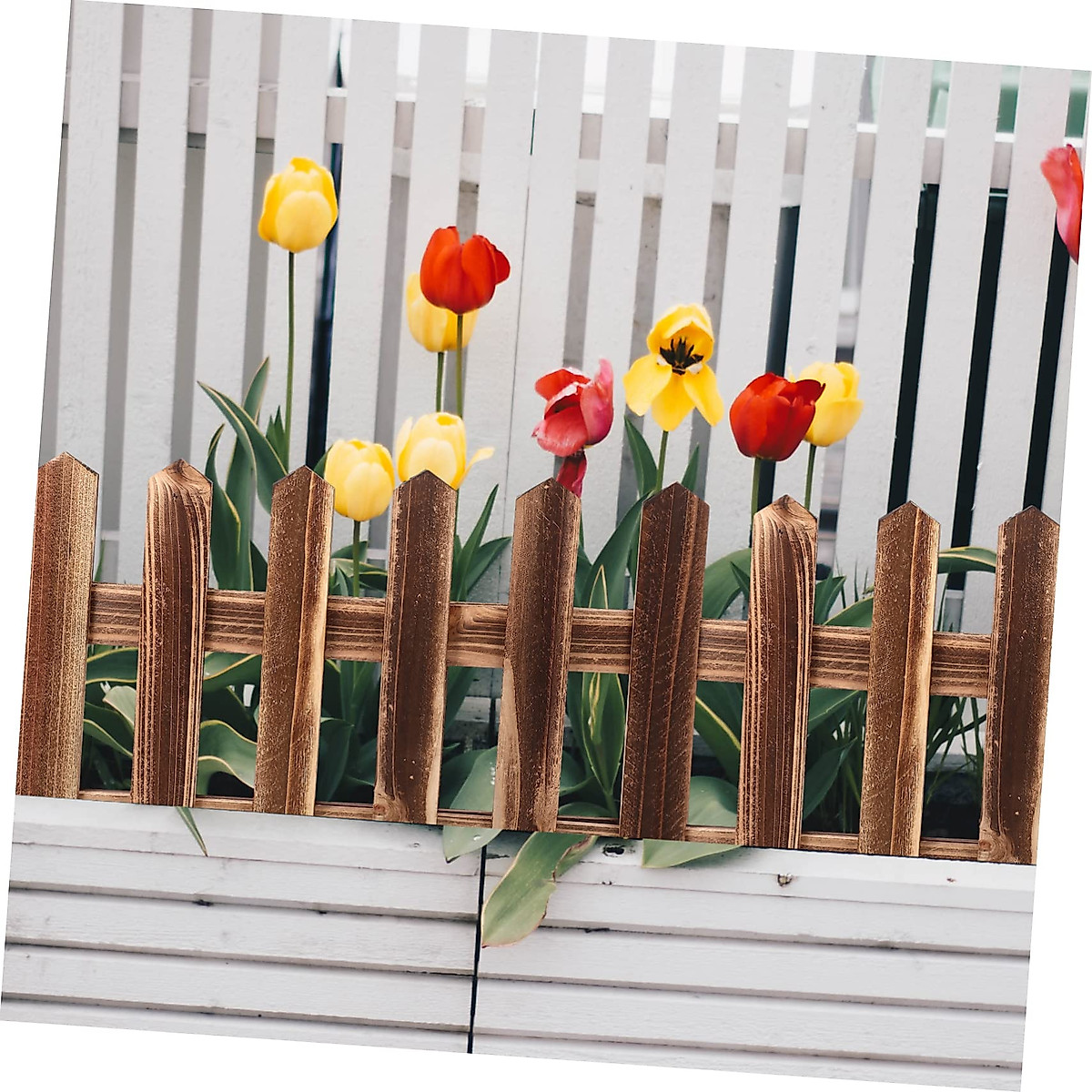 Garden Fence Yard Border Fence Landscape Fence Wood Yard Border Garden Supplies Garden Ornament Courtyard Fence Courtyard Partition Fence DIY Flowerbed Fence Fencing for Garden