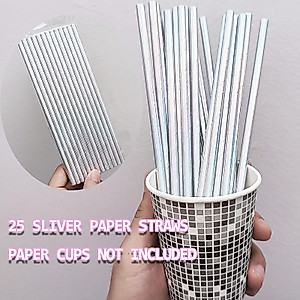 EaciTown 24 Pcs Disco Plates Disco Ball Paper Plates 70s Disco Party Favors Bachelorette Party Decor 7" (Mirror Surface)