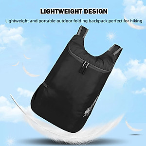 kingsea Foldable Backpack,Lightweight Packable High capacity Backpack for Travel Camping Hiking Outdoor Sports Daypack (Black)