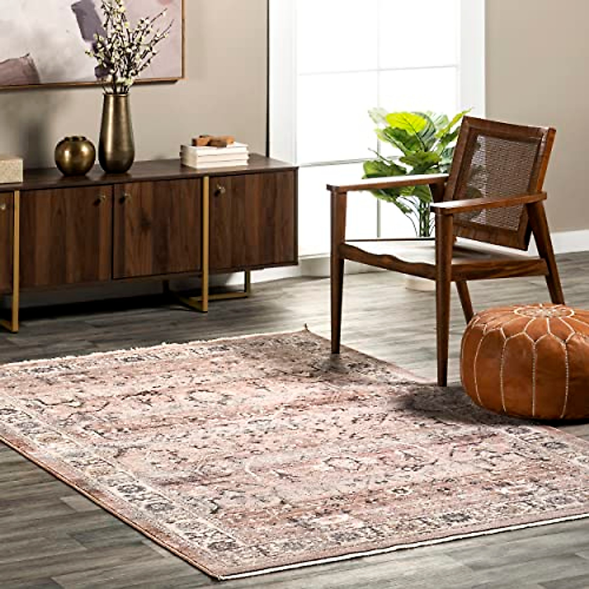 nuLOOM Sorsha Persian Traditional Fringe Area Rug, 5' x 7' 9", Rust