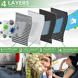 KARCOCA CF10374 Premium Cabin Air Filter With Activated Carbon Compatible with TOYOTA TACOMA 2005-2023,DODGE DART 2013-2016,PONTIAC VIBE 2003-2008