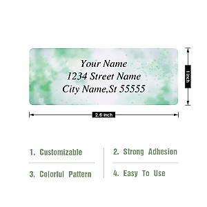 AWUSA Custom Address Labels - Personalized Address Labels, Custom Address Labels Colorful Patterns, Can Be Used for Box, Paper, Plastic, Glass, Metal (Set of 100, Set of 100, Glossy Vinyl)