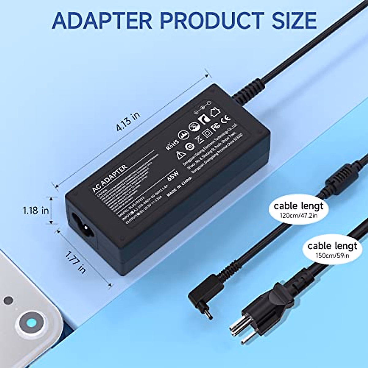 N15Q8 Laptop Charger for Acer Chromebook CB3 CB5 CB3-431 CB3-532 CB5-132T 15 CB3-131 CB3-131-C3SZ C731 C720 C740 C738T PA-1450-26 A13-045N2A N15Q9 R11 R13 Swift Spin 1 3 5 Power Cord Replacement