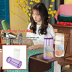 EXCEART 2Pcs Yarn Storage Case Empty Small Round Mesh Storage Bag Portable Knitting Yarn Balls Organizer Basket Crochet Thread Sewing Accessories Storage Tote