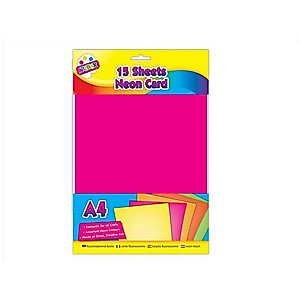 ART BOX 15 Sheets A4 Neon Card, 5013922068756