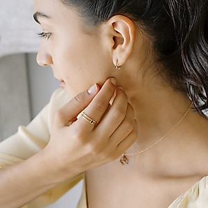 Honeycat Genevieve Double Stack Black Crystal Ring in Gold, Rose Gold, or Silver | Minimalist, Delicate Jewelry (RG, SM)