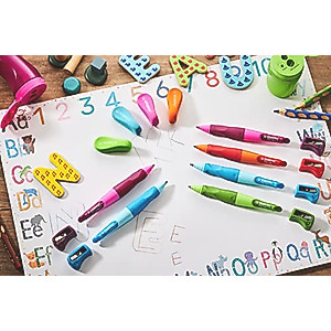 Handwriting Pencil - STABILO EASYergo 3.15 - Left Handed - Light Blue/Dark Blue + Sharpener