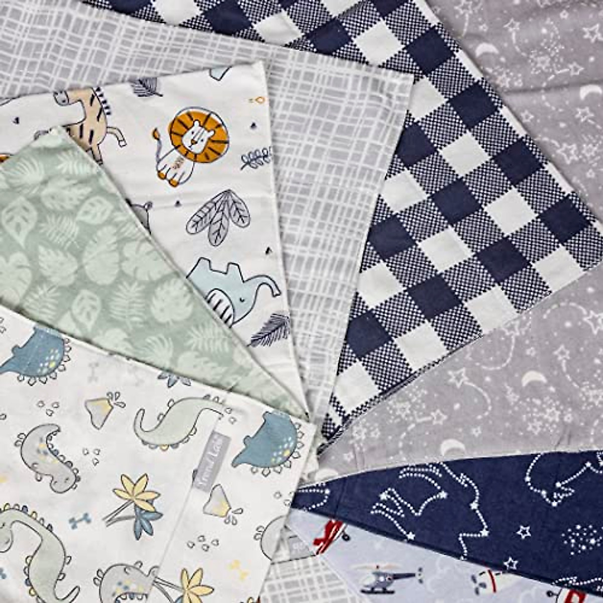 Dino Safari 4 Pack Flannel Burp Cloth Set