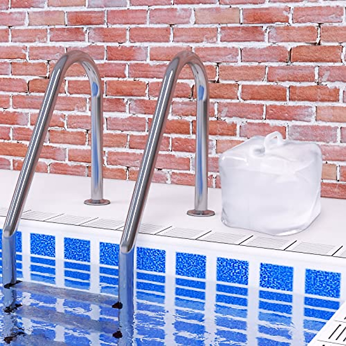 Universal Pool Weight Plastic Sand Bags Waterproof Pool Steps Weights for Above Ground Pools Fillable Ladder Weight Anchor Bag Container for Swimming Entry Systems (4, 10.63 x 10.63 Inches)