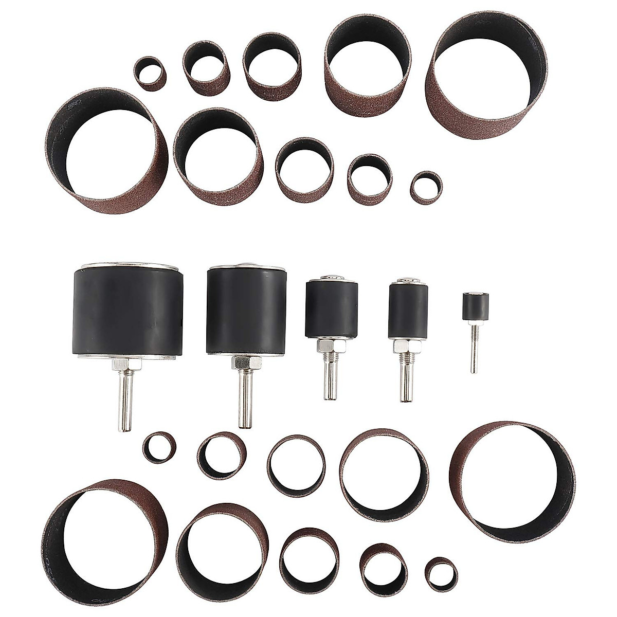 KUNTEC 25 Pieces Sanding Drum Kit for Woodworking Drill Presses and Power Drills