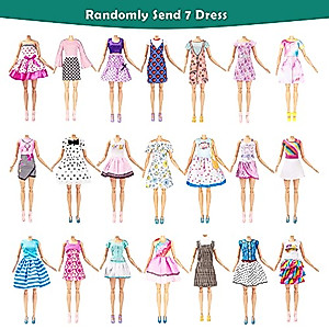 Doll Clothes and Accessories 2023 - 20 Fashion Cute in Set for Dolls, 10 Sets Fashion Outfit Include 5 Dresses, 5 Top 5 Pants and 10 Different Stylish Shoes