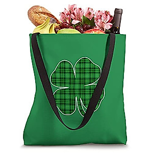 Funny St Patricks Day Irish Green Buffalo Plaid Shamrock Tote Bag