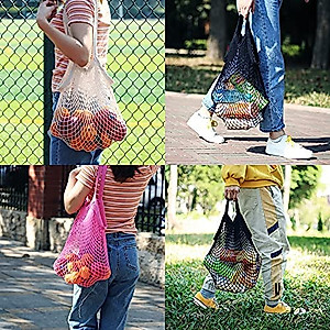 2 Pack RETong Organic 100% Cotton Reusable Washable Mesh Grocery Produce Bags For Fruit and Veggies (black)