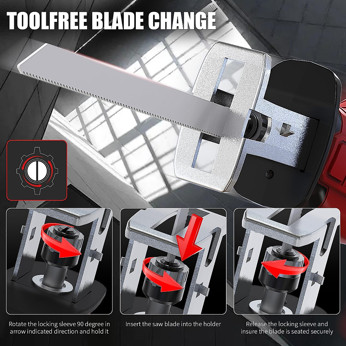 Sawzall Cordless With Battery， Reciprocating Saw With 9 Saw Blades For Wood & Metal, Trees, Pvc Cutting, And Fast Charger/Efficient Cutting 45 Min