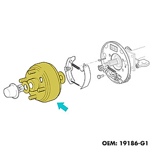 10L0L Golf Cart Brake Drum Hub Assembly for EZGO TXT PDS 1982-up Electric & 1982-1993 2-Cycle Gas, OEM# 19186G1P 19186-G1P