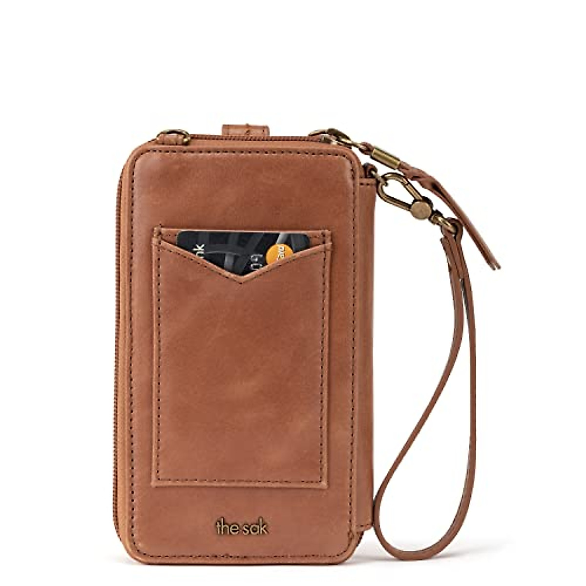 The Sak Silverlake N/S Smartphone Crossbody, Tobacco Floral Embossed