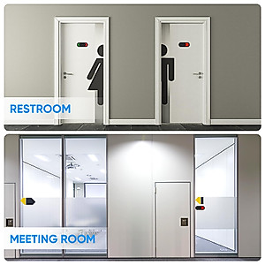 VILLCASE Slide Door Privacy Sign, Vacant Occupied Blank Not Disturb Available Indicator, Open Closed Slide Door Signs for Home Office Restroom Conference Bathroom