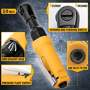 Autolock Air Ratchet Wrench, 3/8-Inch Professional Pneumatic Ratchet Wrenches