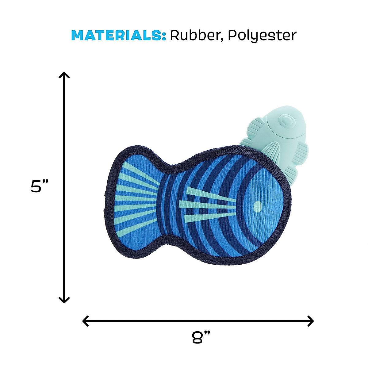 BARK Super Chewer Rad Herring Hard Core Toy with Rip Away Plush for Aggressive Chewers - Medium