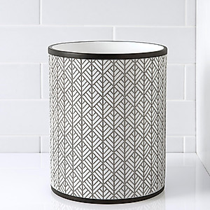 Allure Home Creation Shelby Resin Grey Multicolored Wastebasket Trash Can, Compact Size, 1.74 Gallons