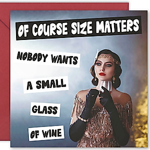 Cult Kitty - Size Matters - Rude Birthday Card for Women - Funny Birthday Card for Women - Humorous, Naughty Birthday Card for Her: Wife, Sister, Mom & Best Friend