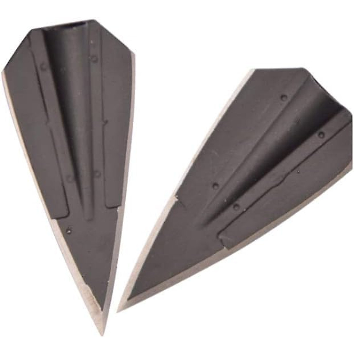 ZSHJGJR Archery 2 Blades Hunting Broadheads Traditional Broadheads Glue On OD 8mm Bamboo Wood Arrow Shaft DIY Arrow 12/24 Pieces (Black, 6 Pieces)