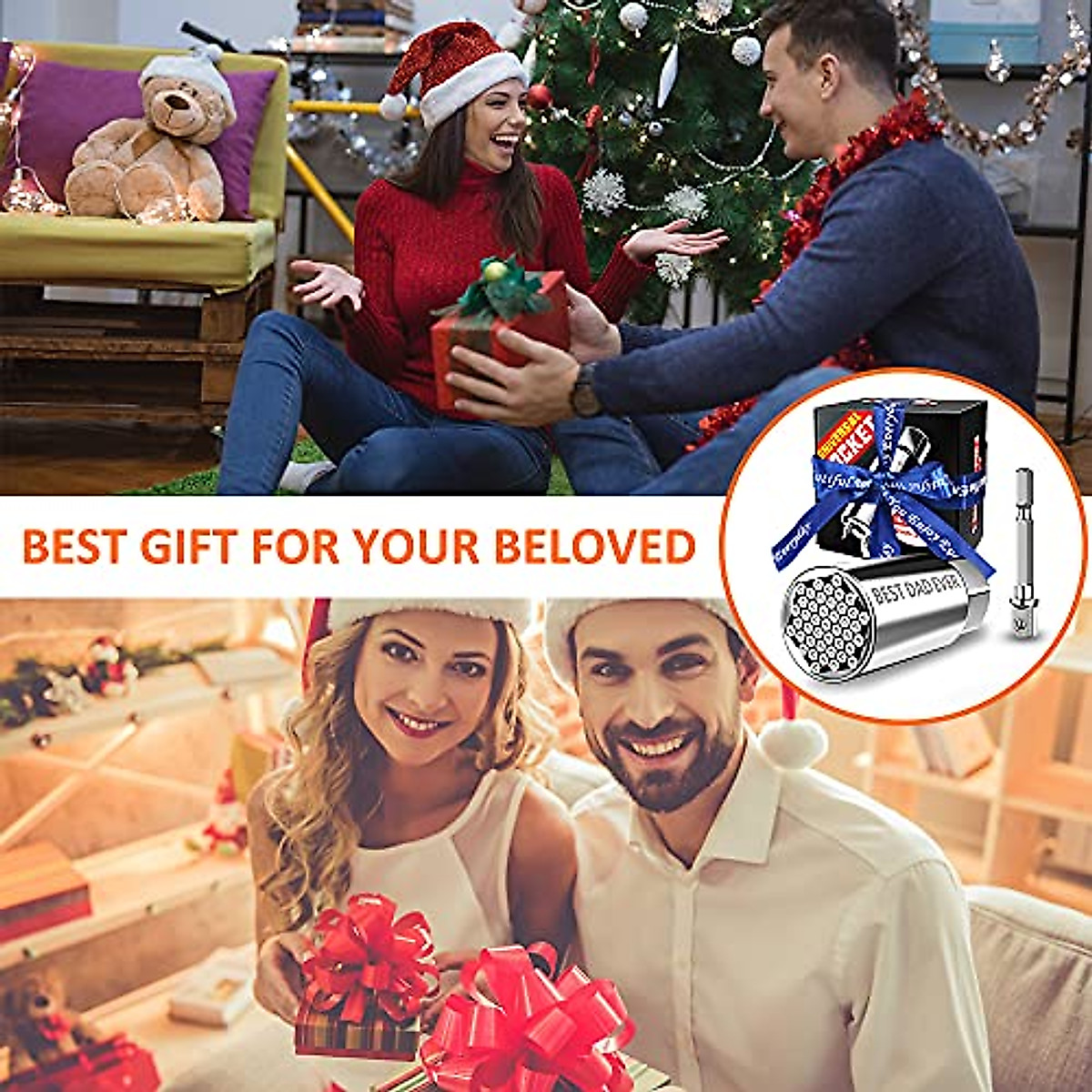 Gifts for Men Dad Stocking Stuffers Universal Socket Tools Sets, Christmas Gifts BEST DAD EVER 13/16-11/32in Multitools Birthday Gifts for Dad Grandpa Mens