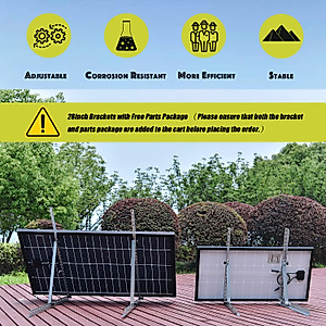 JJN 28" Adjustable Solar Panel Brackets Tilt Solar Panels Mounting Bracket 0 to 90° Adjust Panel Mount Brackets with Foldable Tilt Legs for RV Boat Any Flat Install