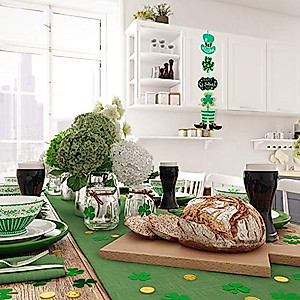 St. Patrick's Day Door Sign St. Patrick's Day Themed Hanging Welcome Sign Irish Hanging Door Decor with Shamrock Leprechaun High Hat and Feet Wall Sign Ornament for St. Patrick's Day Decoration