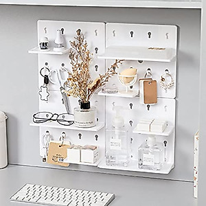 WskLinft 1 Set Kitchen Shelf Save Space Punch Free Bedroom Hanging Wall Pegboard Storage Rack Decor for Home White