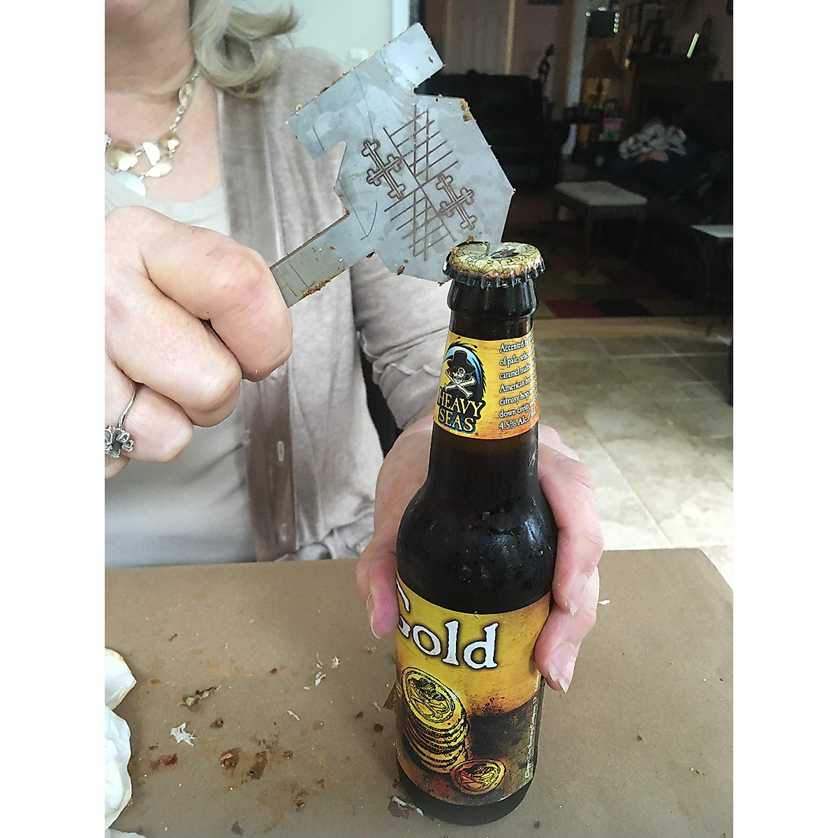 THE SHELLER- The flat, Stainless Steel, mallet/picker/bottle opener : the seafood Multi-tool