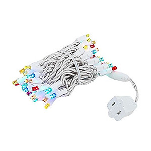 Novelty Lights 50 Commercial LED Christmas Lights (Multi Colored), 11 Feet w/ 2.5 inch Bulb Spacing, 5mm Bulbs, UL Listed, White Wire String Lights