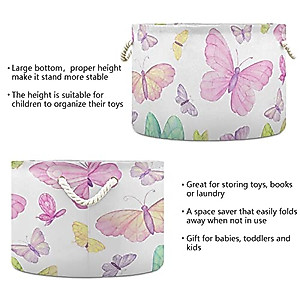 xigua Cotton Rope Basket Cute Colorful Butterfly Baby Laundry Basket Blanket Kids Toy Storage Basket Glove Box