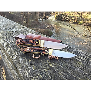 Uncle Henry PH1N Pro Hunter 8.1in 7Cr17MoV High Carbon S.S. Full Tang Fixed Blade Knife with 3.6in Blade and Staglon Handle for Outdoor, Hunting and Camping