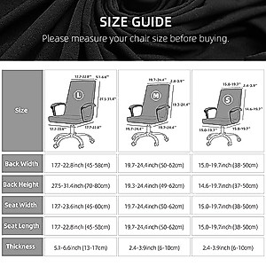 Water Resistant Stretch Computer Office Chair Cover with Durable Zipper Universal Washable Removable Spandex Rotating Boss Chair Slipcovers Anti-dust Soft Desk Chair Seat Protector for Dogs Cats Pets