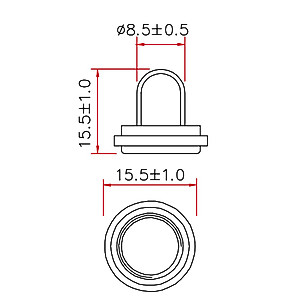 ZCZQC 8PCS Silicone Miniature Overcurrent 88 98 Series Dust Cap Circuit Breaker Waterproof Dirt Resistant Dust Cover Flat Cap ID M11 Black