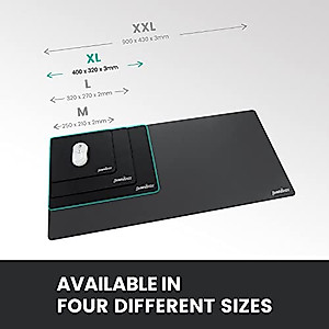 Perixx DX-1000XL Waterproof Gaming Mouse Pad with Stitched Edge - Non-Slip Rubber Base Design for Laptop or Desktop Computer - XL Size 15.75 x 12.6 x 0.12 Inches, black
