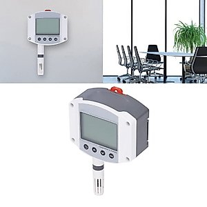 Zerodis Temperature Sensor Humidity Transmitter Wall Mount LCD Display Temperature and Humidity Sensor 4‑20mA for Green House Machine Equipment
