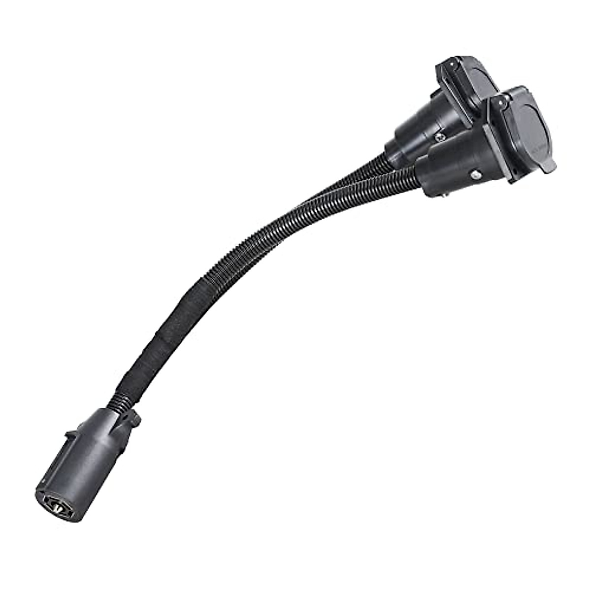 Oyviny 7 Way Y Splitter Trailer Adapter for Pulling Slide in Camper and Trailer, 7 Way Female to Dual 7 Way Male Trailer Connector 20.5 Inches