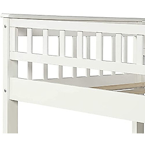 ATH-S Bunk Beds Twin Over Twin Wood Bunk Bed Frame for Boys Girls Teens, Can be Divided into 2 Beds, Gray (Color : White, Size : Twin Over Full)