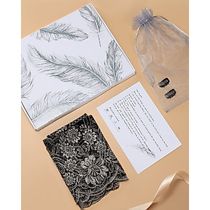 Bozidol Women's Chapel Lace Veils Catholic Church Mantilla Mass Head Covering Religious Christian Gift for Women (Black-Gold)