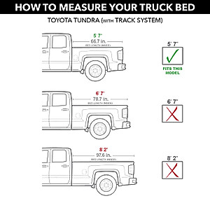 Lund Genesis Elite Tri-Fold Soft Folding Truck Bed Tonneau Cover | 958120 | Fits 2014 - 2021 Toyota Tundra w/track system 5' 7" Bed (66.7")