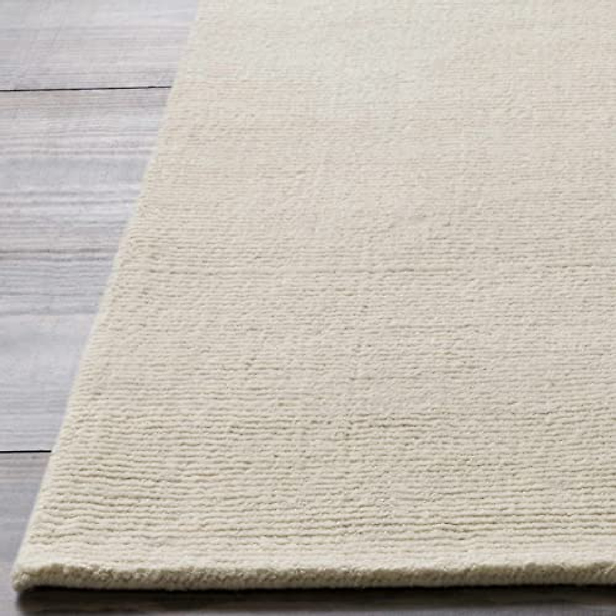 Brockton Solid Wool Modern Farmhouse Area Rug - Suitable for Living Room Bedroom -0 Wool - Hand Loomed - Medium Pile - Beige, Cream - 6' x 9'
