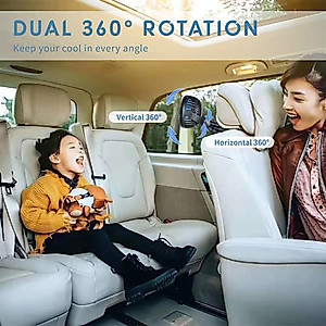 Yorraka Upgraded Stroller Fan Clip On for Baby, Portable Fan with Flexible Tripod, 4000mAh Battery Powered Car Seat Fan with Dual 360°Rotation for Treadmill Crib Travel, Baby Summer Essentials (Black)